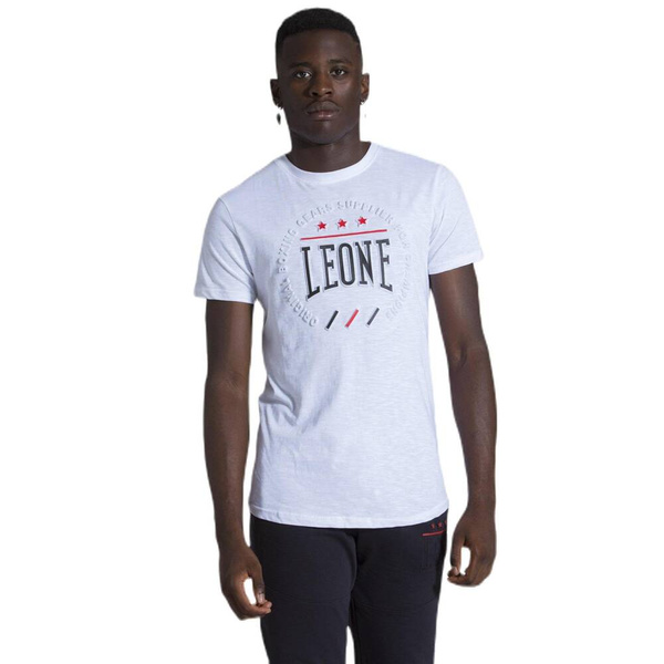 T-shirt męski Leone1947 – sportowy fason z logo i włoską flagą